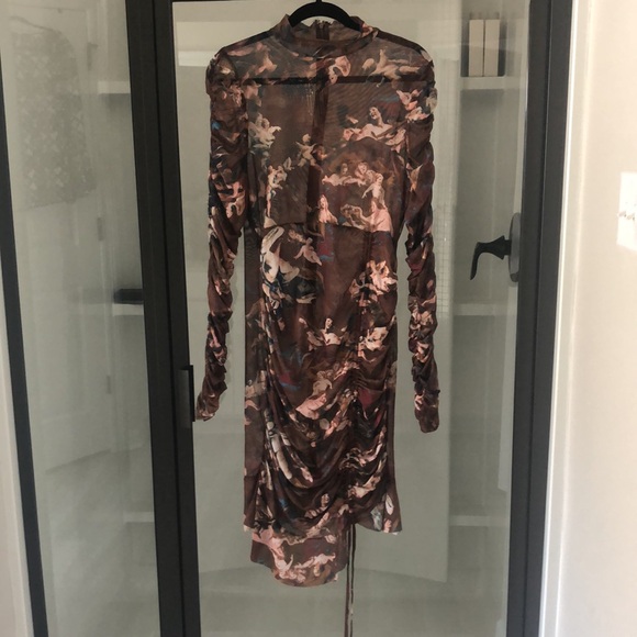 Fashion Nova | Dresses | Fashion Nova Brown Sheer Bodycon Mesh Dress ...